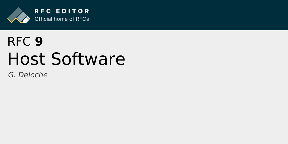 RFC 9: Host Software | RFC Editor